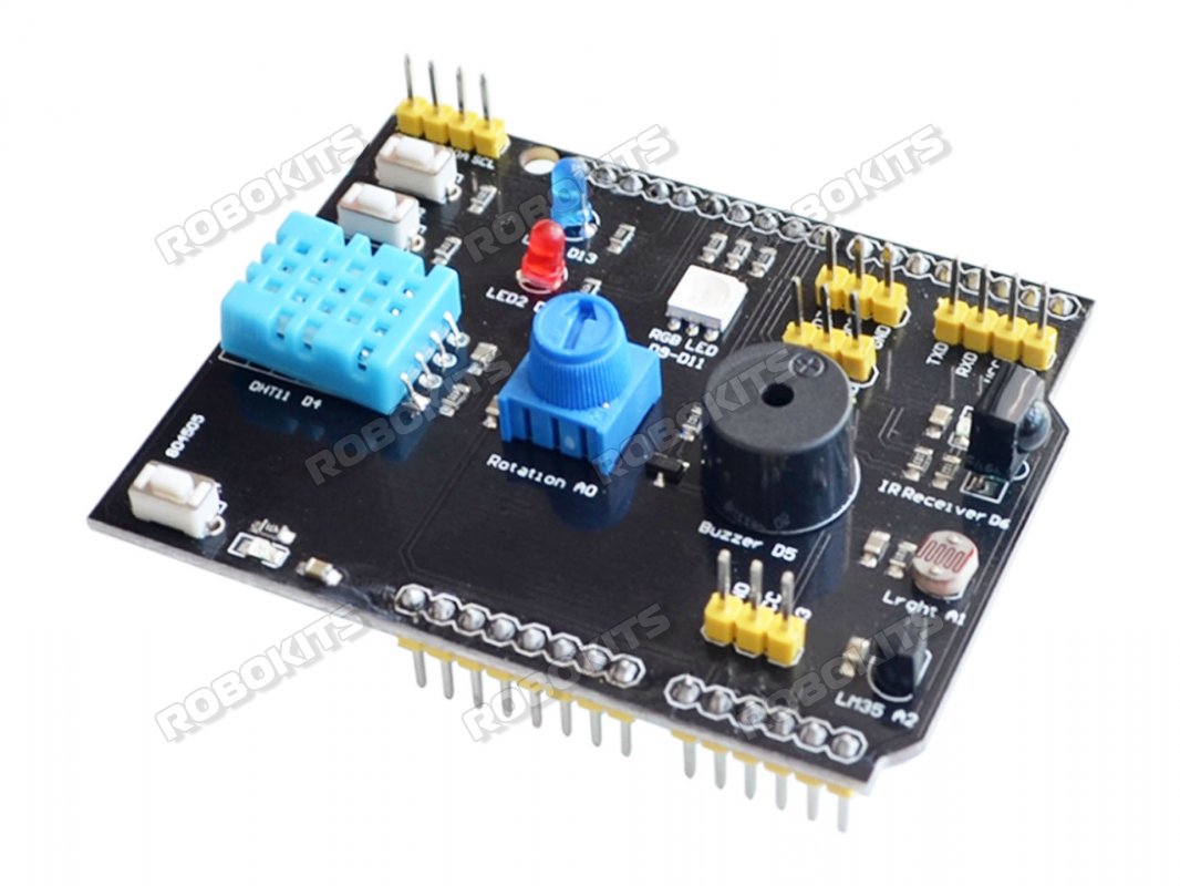9IN1 Multifunction Shield DHT11/LM35/Buzzer/Humidity/Ir Receiver ...