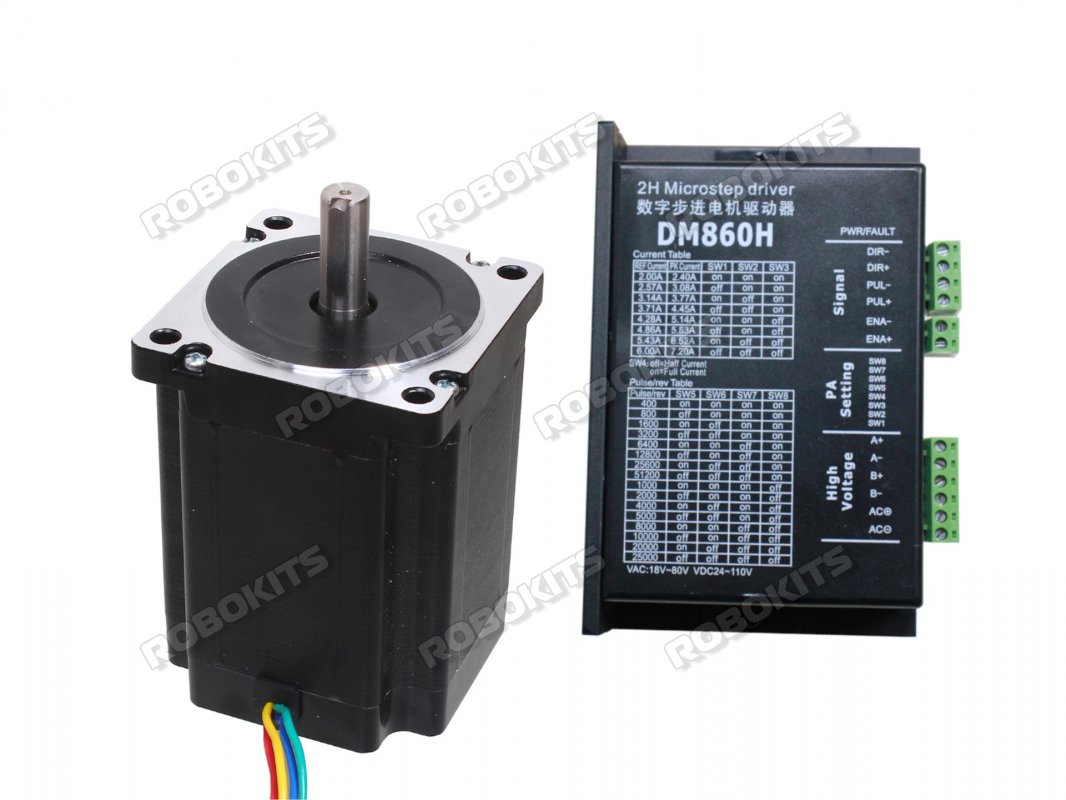 NEMA34 Stepper Motor 85Kgcm Torque w/t DM860H | DMA860H NEMA34 Stepper ...