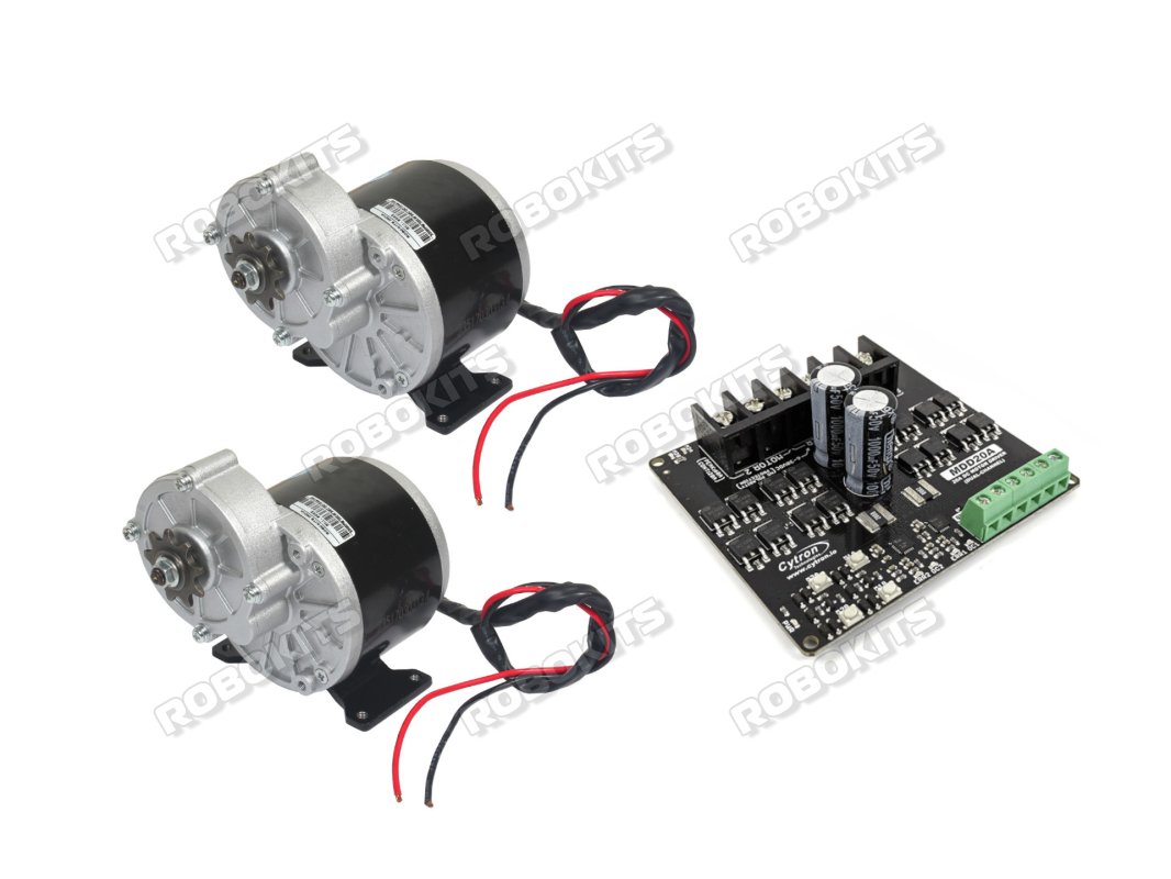 E-BIKE DC MOTOR MY1016Z3 24V 300RPM 350W with Cytron MDD20A Driver (2 ...